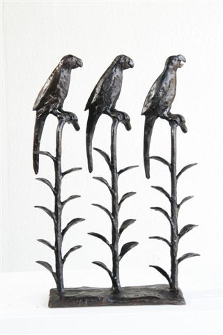 Three Parrots on Posts | Paul Dibble