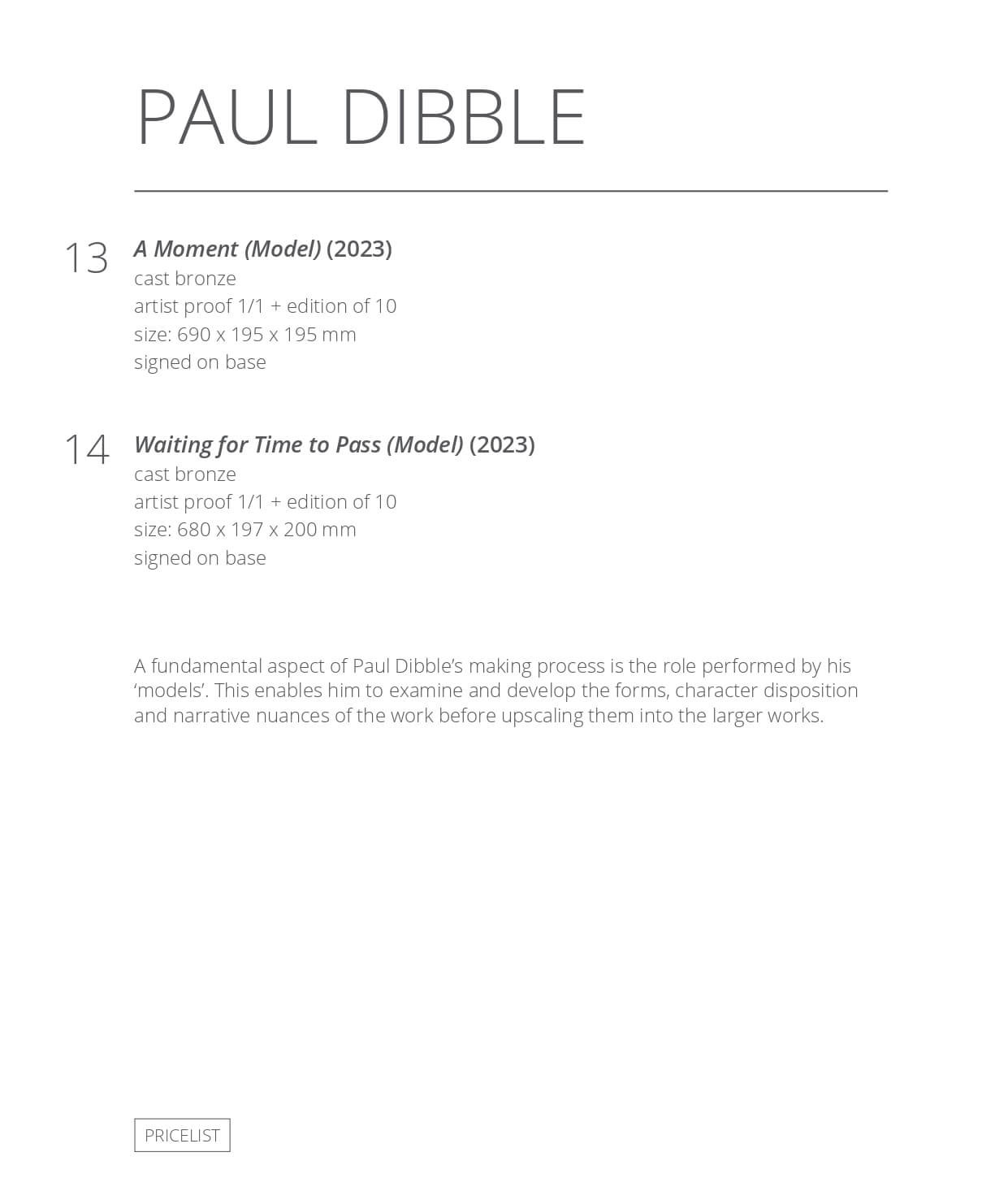 Important Works | Paul Dibble