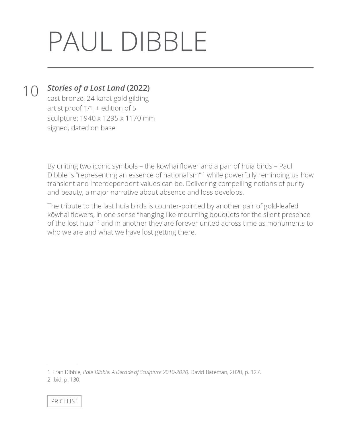 Important Works | Paul Dibble
