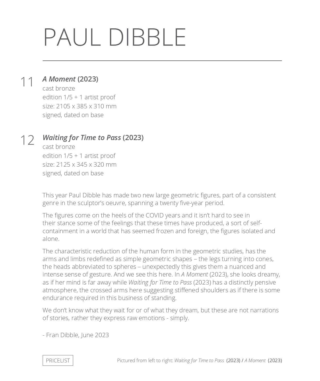 Important Works | Paul Dibble